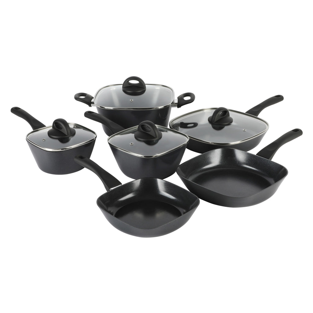 Sl Diamond 10 Piece Cookwware Set - Black – FABWARES